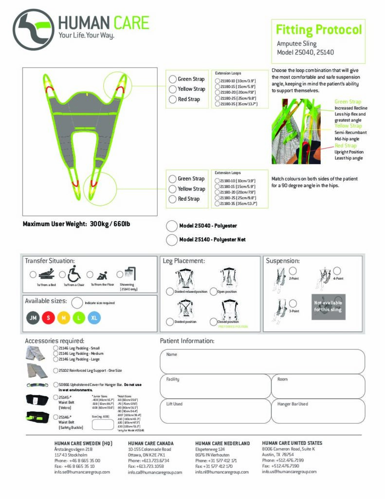 Amputee Sling - Human Care USA