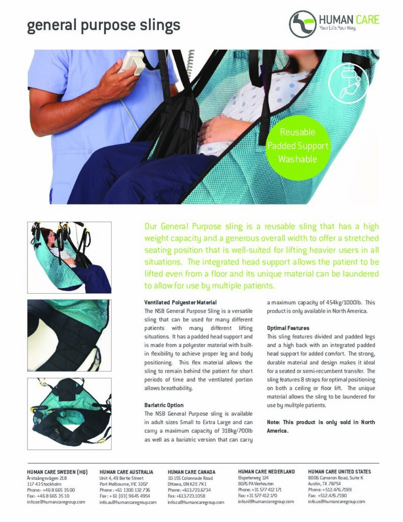 General Purpose sling - Human care USA